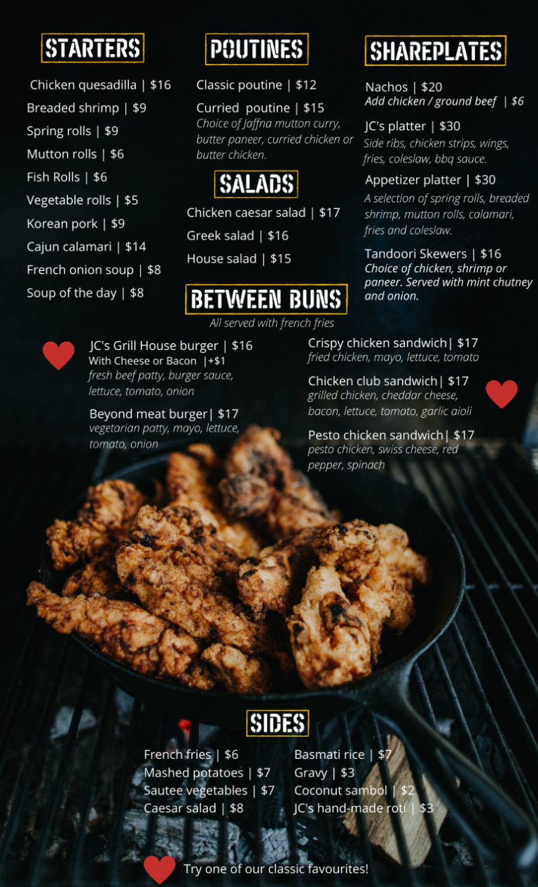 Menus - JCs Grillhouse